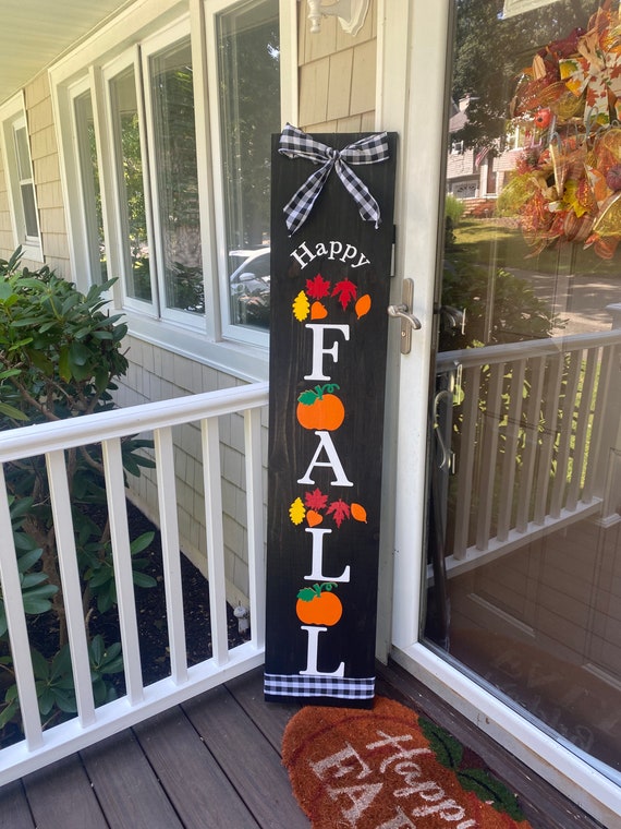 Happy Fall Sign Fall Porch Sign Leaning Porch Sign Fall - Etsy