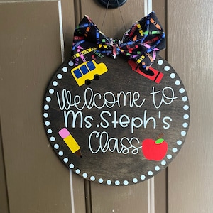 Welcome to My Classroom Sign, Classroom Door Hanger, Classroom Round ...