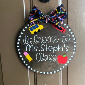 Welcome to My Classroom Sign, Classroom Door Hanger, Classroom Round ...