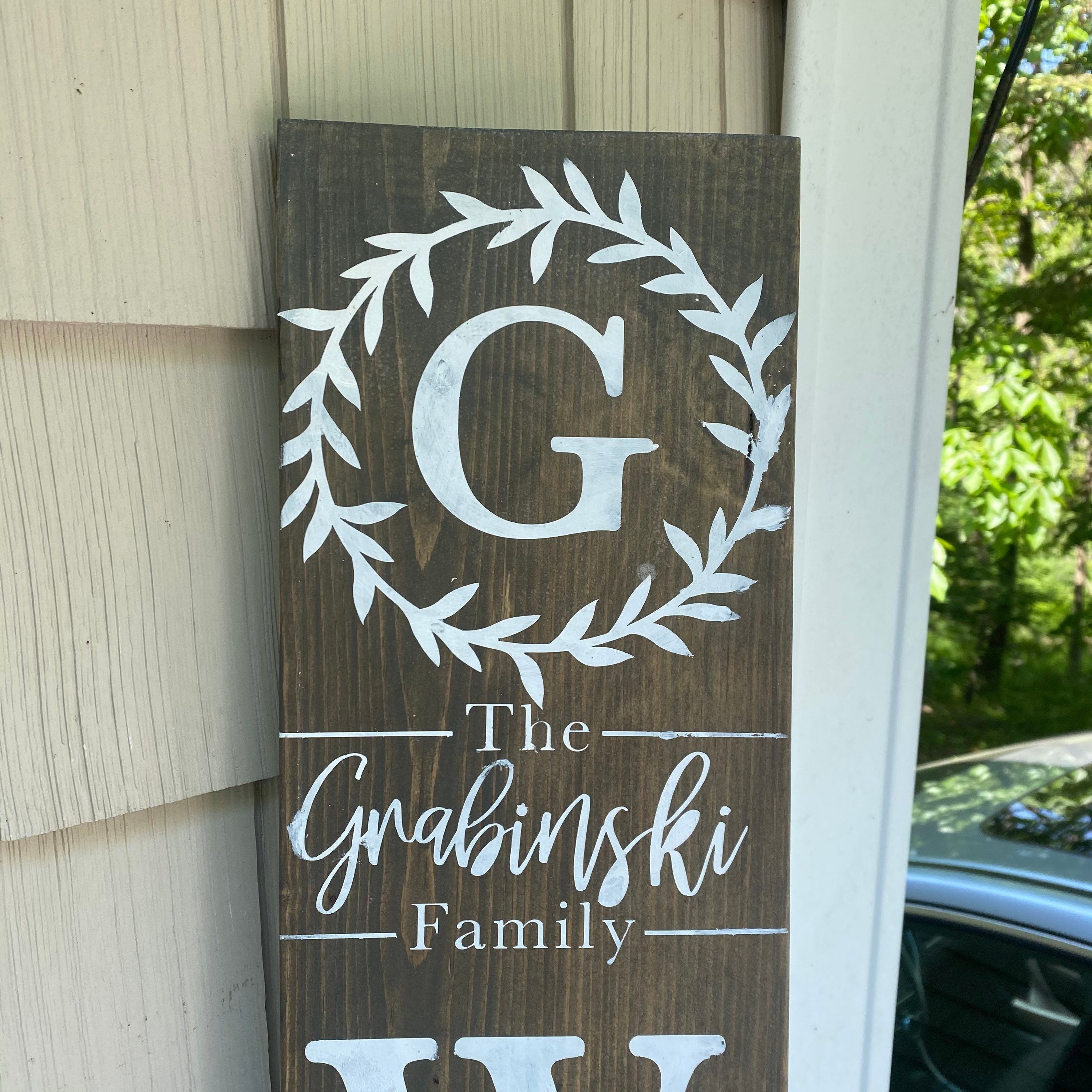 Last Name Welcome Sign, Last Name Porch Leaner, Last Name Sign, Family ...