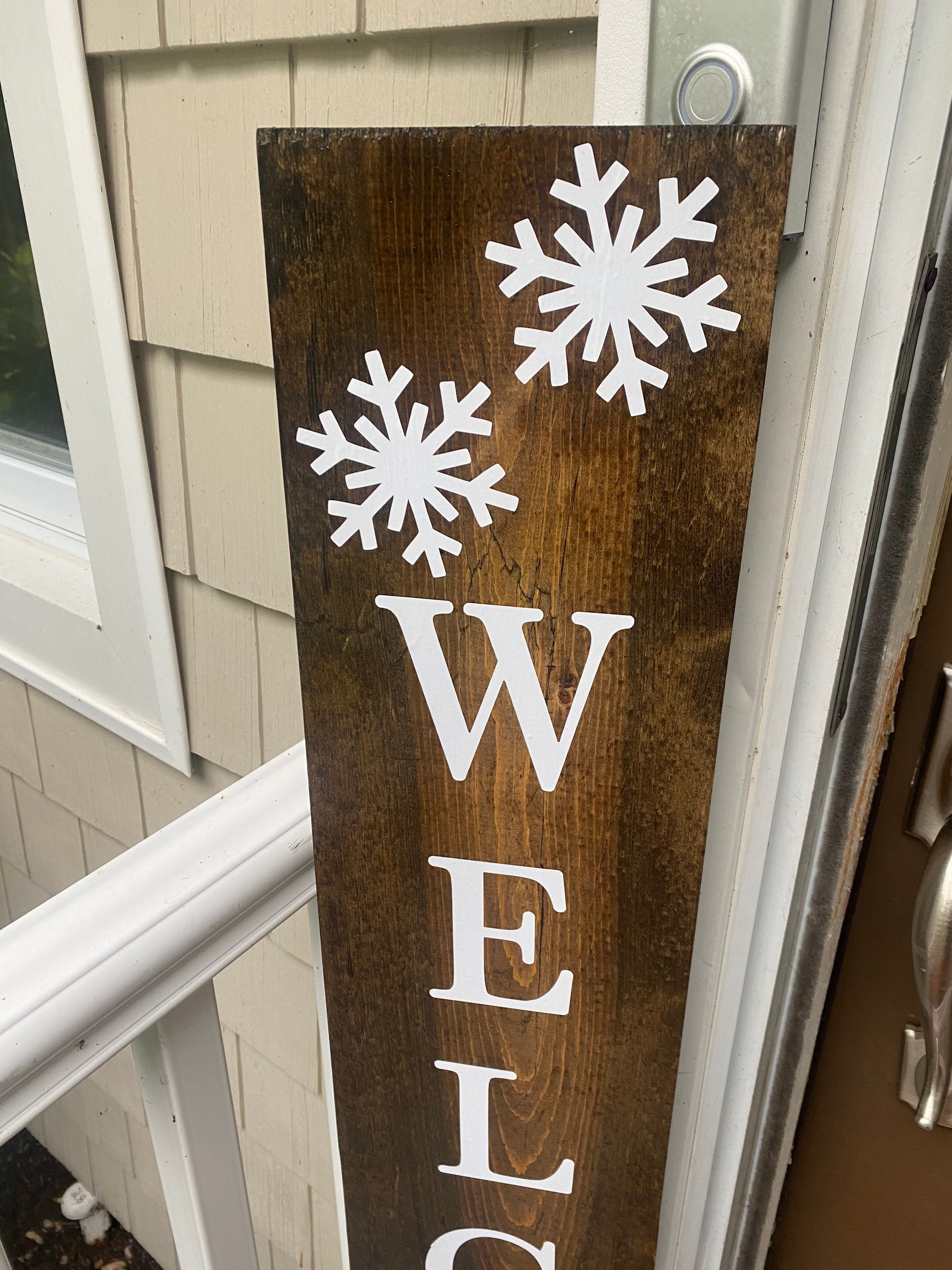 Snowflake Porch Sign Snowflake Welcome Sign Snowflake Porch - Etsy
