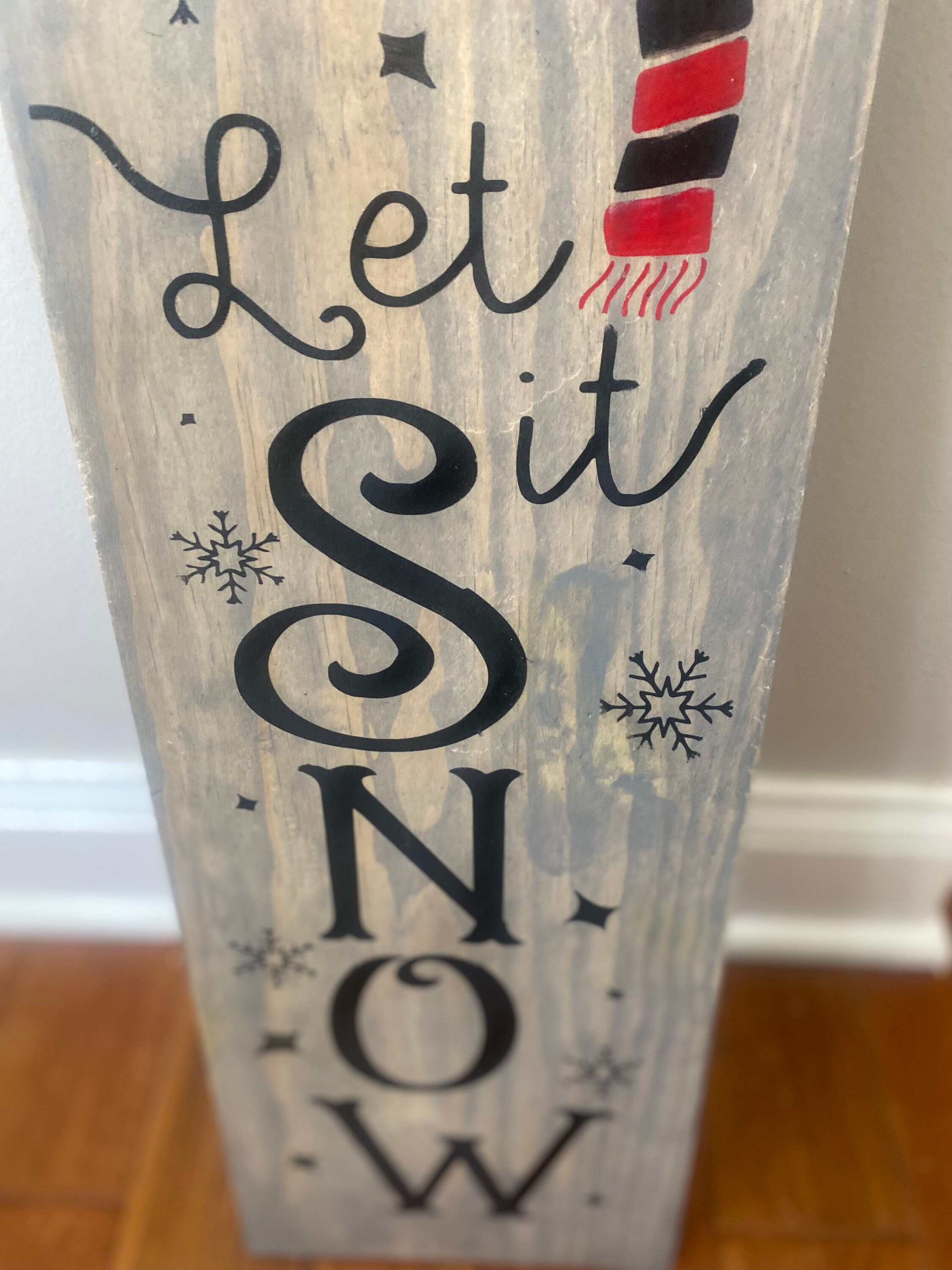 Let It Snow Sign, Winter Sign , Snowman Sign, Snowflake Sign, Front ...