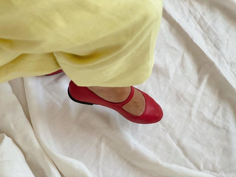 Red Leather Mary Jane Shoes - Women's Mary Janes - Handmade Vintage ...