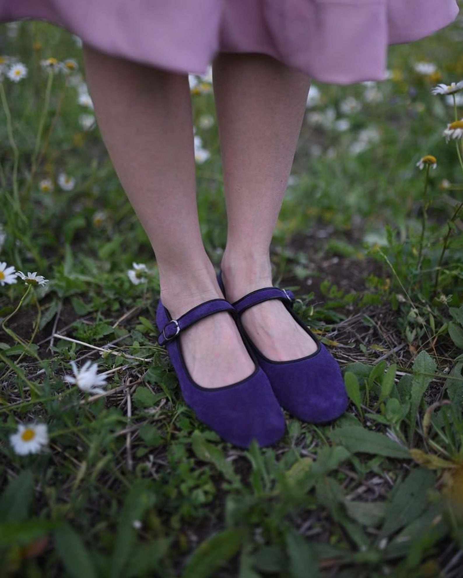 Purple Suede Mary Jane Shoes Women's Mary Janes - Etsy