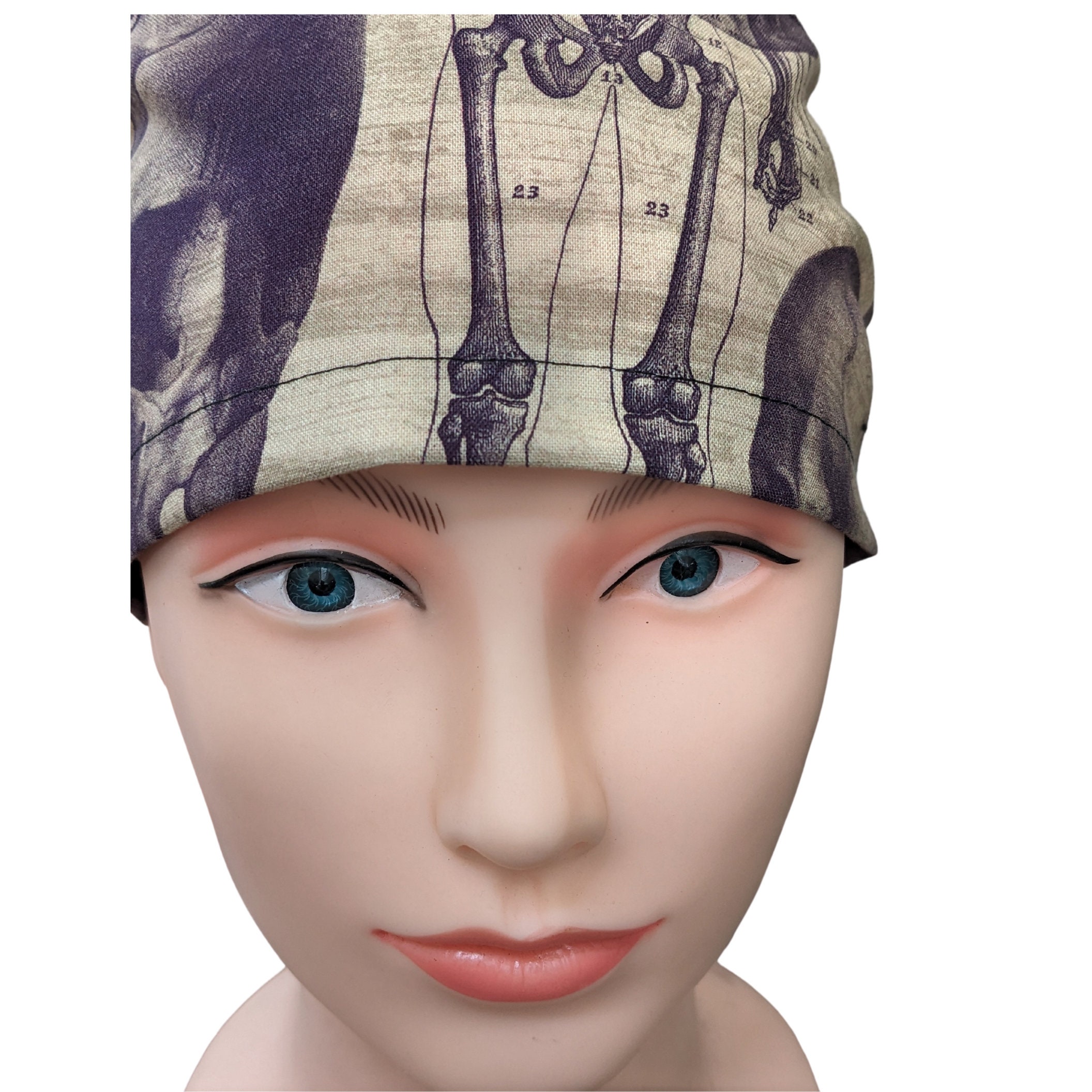 Anatomy Skeleton Adjustable Ponytail Scrub Cap, Orthopedic Bones Ortho ...