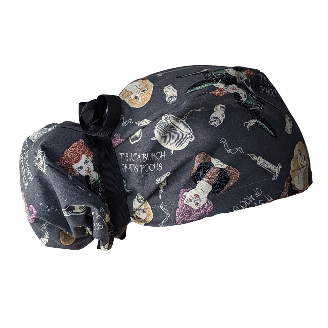 Hocus Pocus Scrub Cap, Ponytail Scrub Cap, Halloween Witch Long Hair ...