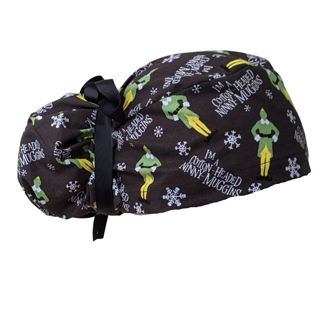 Buddy the Elf Scrub Cap, Ponytail Scrub Cap, Personalize Ribbon Color ...