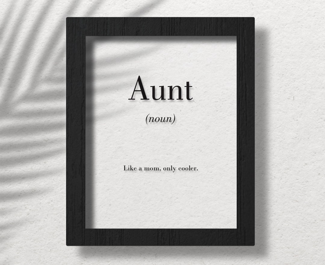 Aunt Clear Acrylic Poster, Aunt Gift, Aunt Definition Print - Etsy