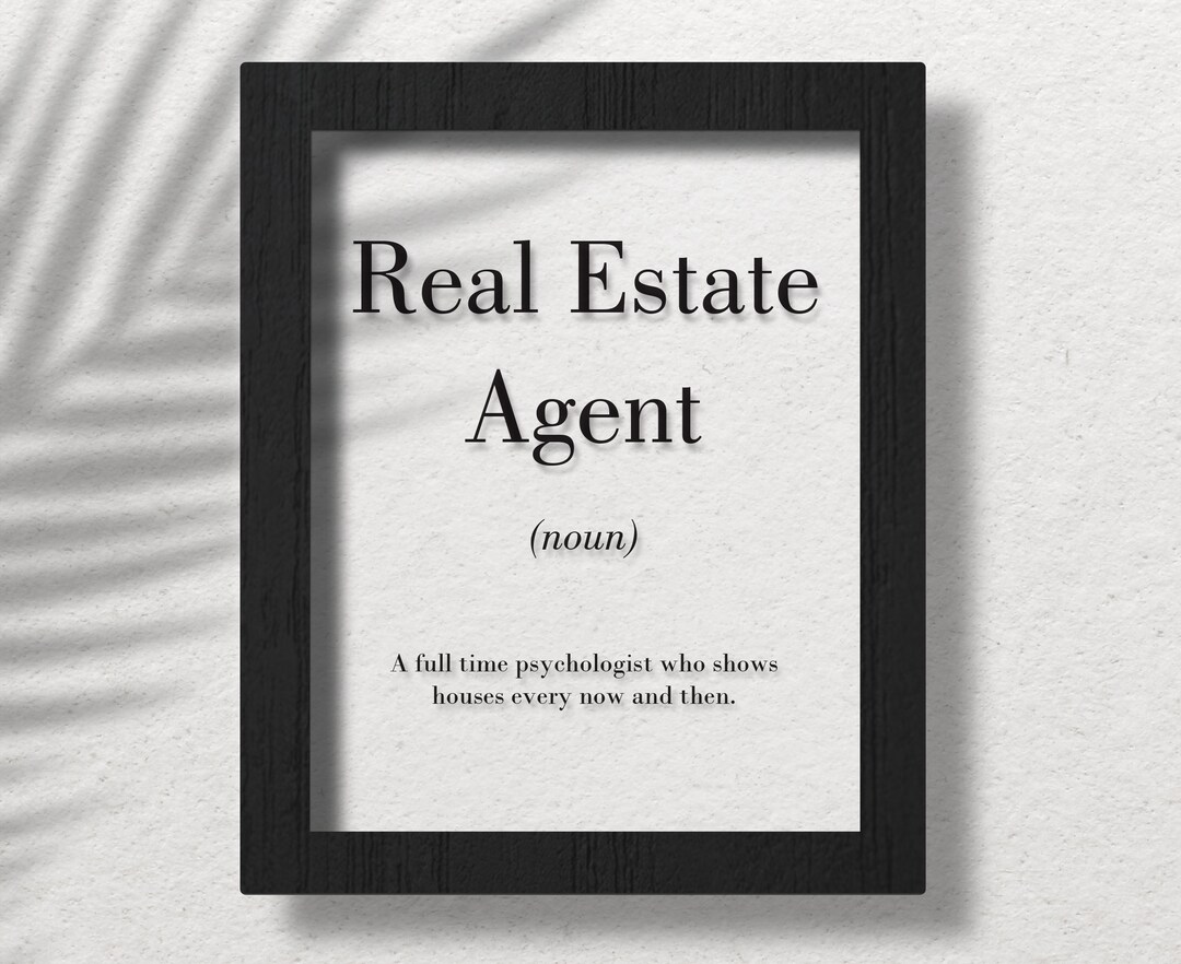Real Estate Agent Clear Acrylic Poster, Real Estate Agent Gift, Realtor ...