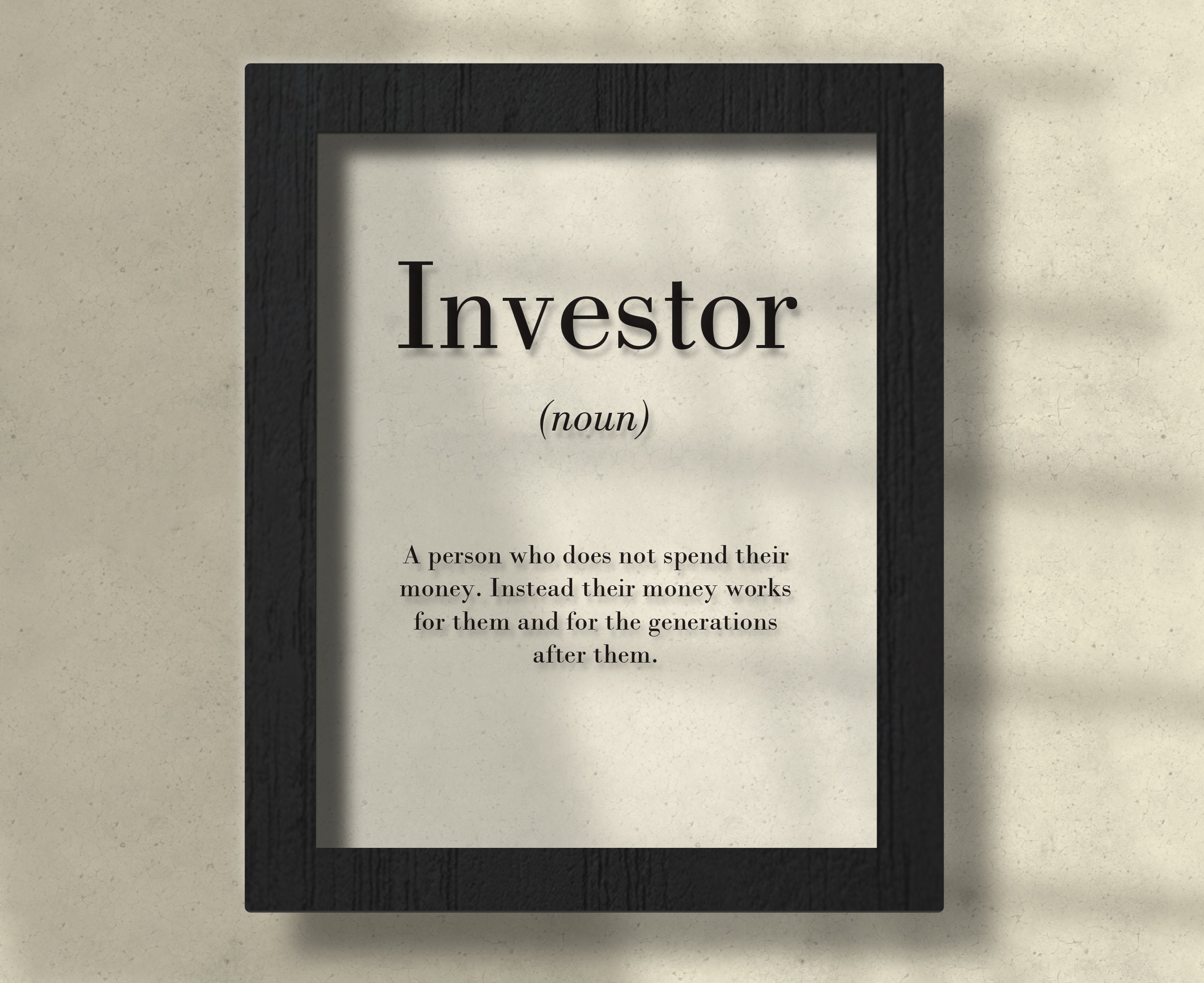 Investor Clear Acrylic Poster, Investor Gift, Investor Definition ...