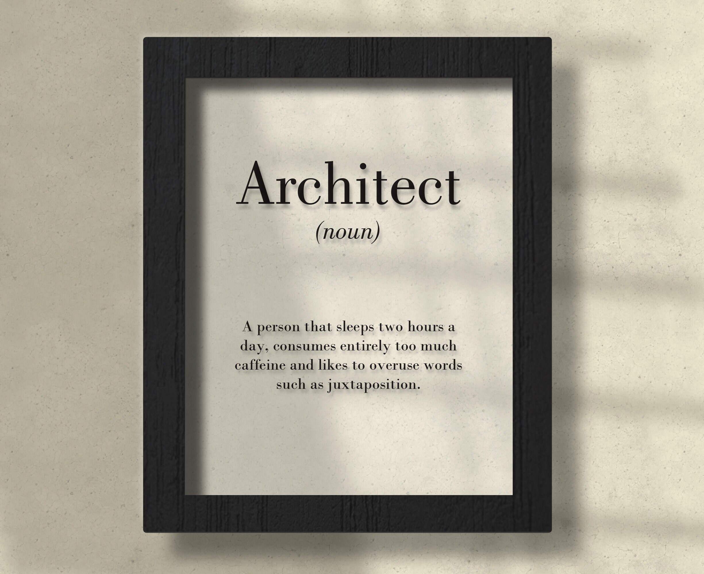 Architect Clear Acrylic Poster, Architect Gift, Architect Definition ...