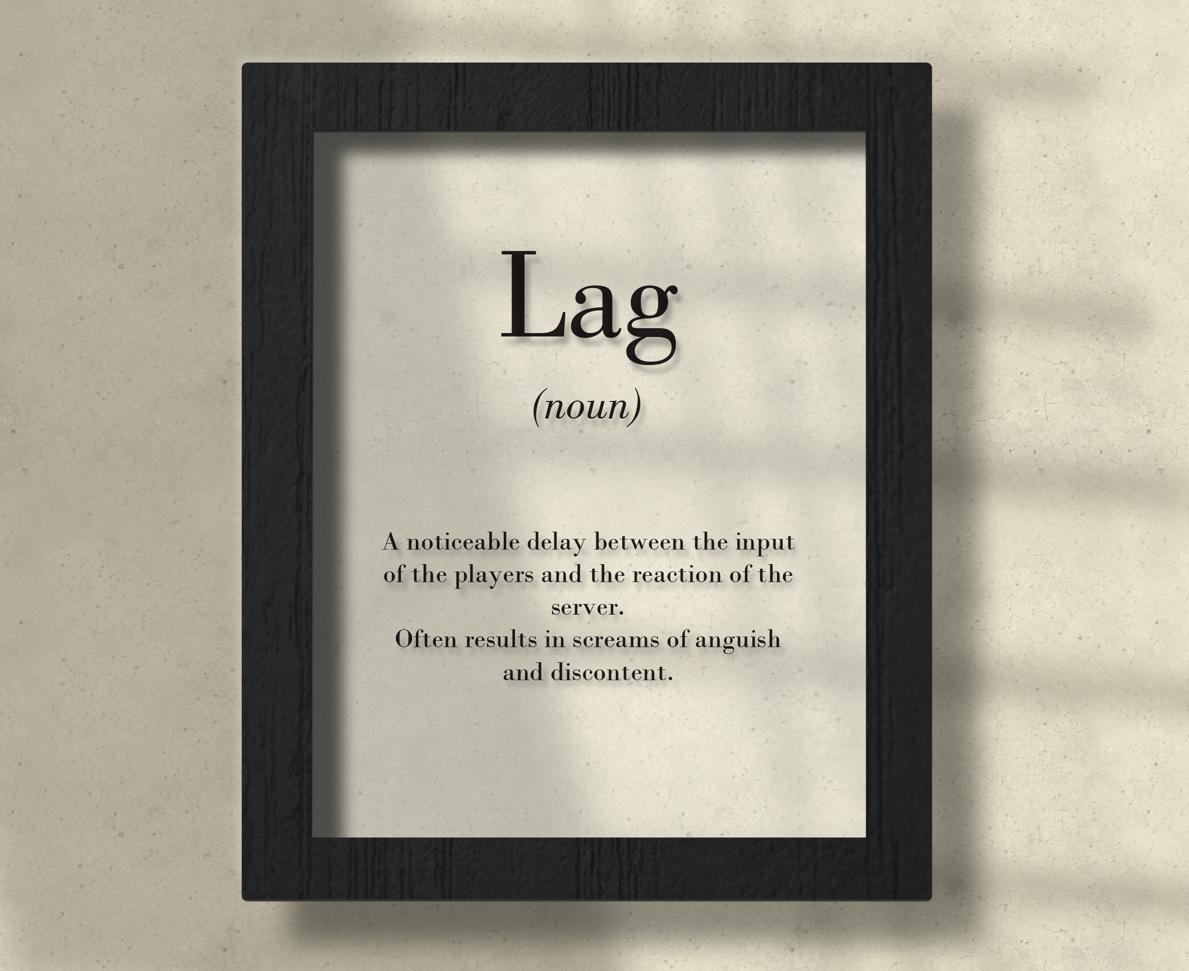 Lag Clear Acrylic Poster, Gaming Poster, Gamer Gift, Lag Definition ...