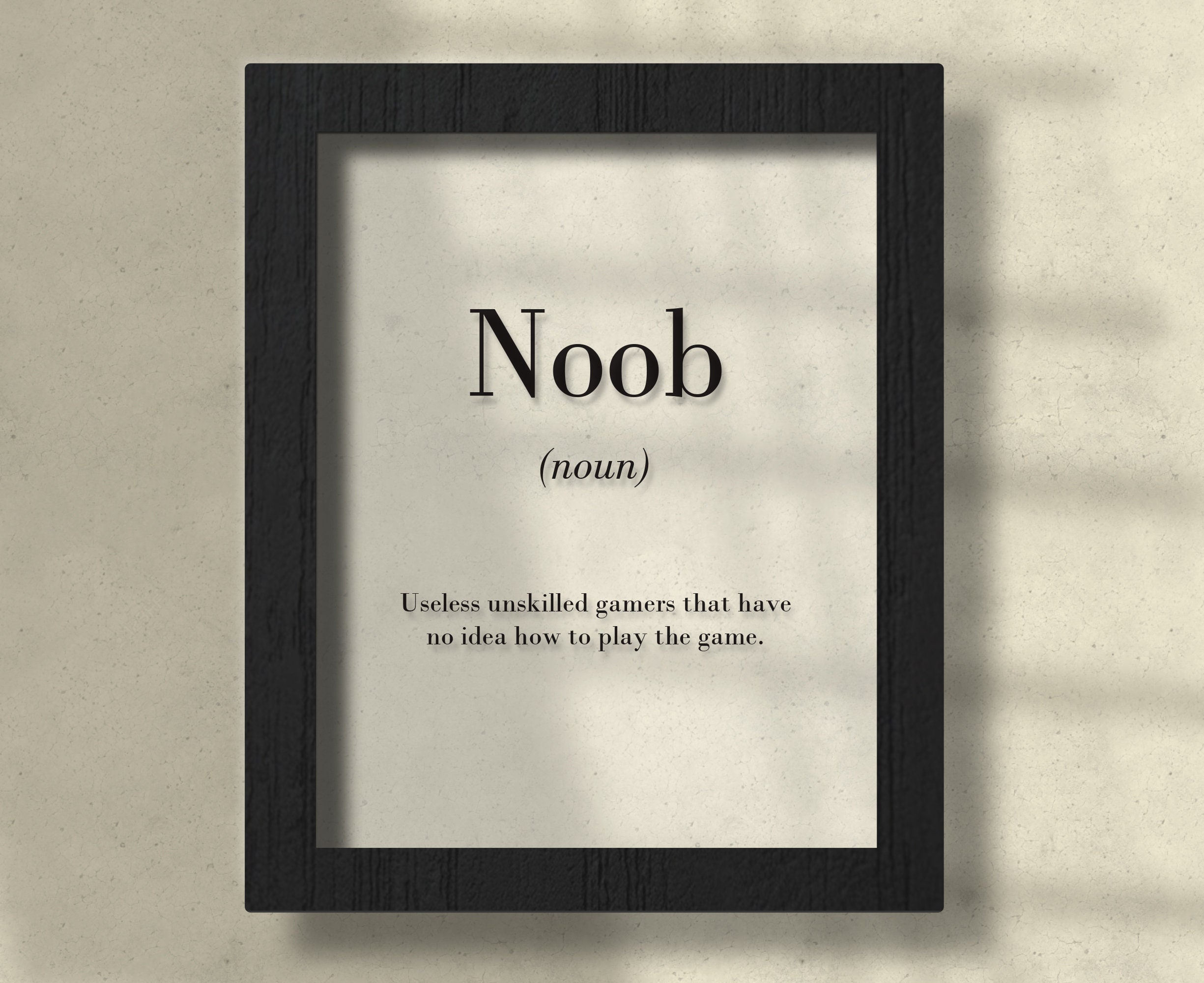 Noob Clear Acrylic Poster, Gaming Poster, Bad Gamer Gift, Noob ...