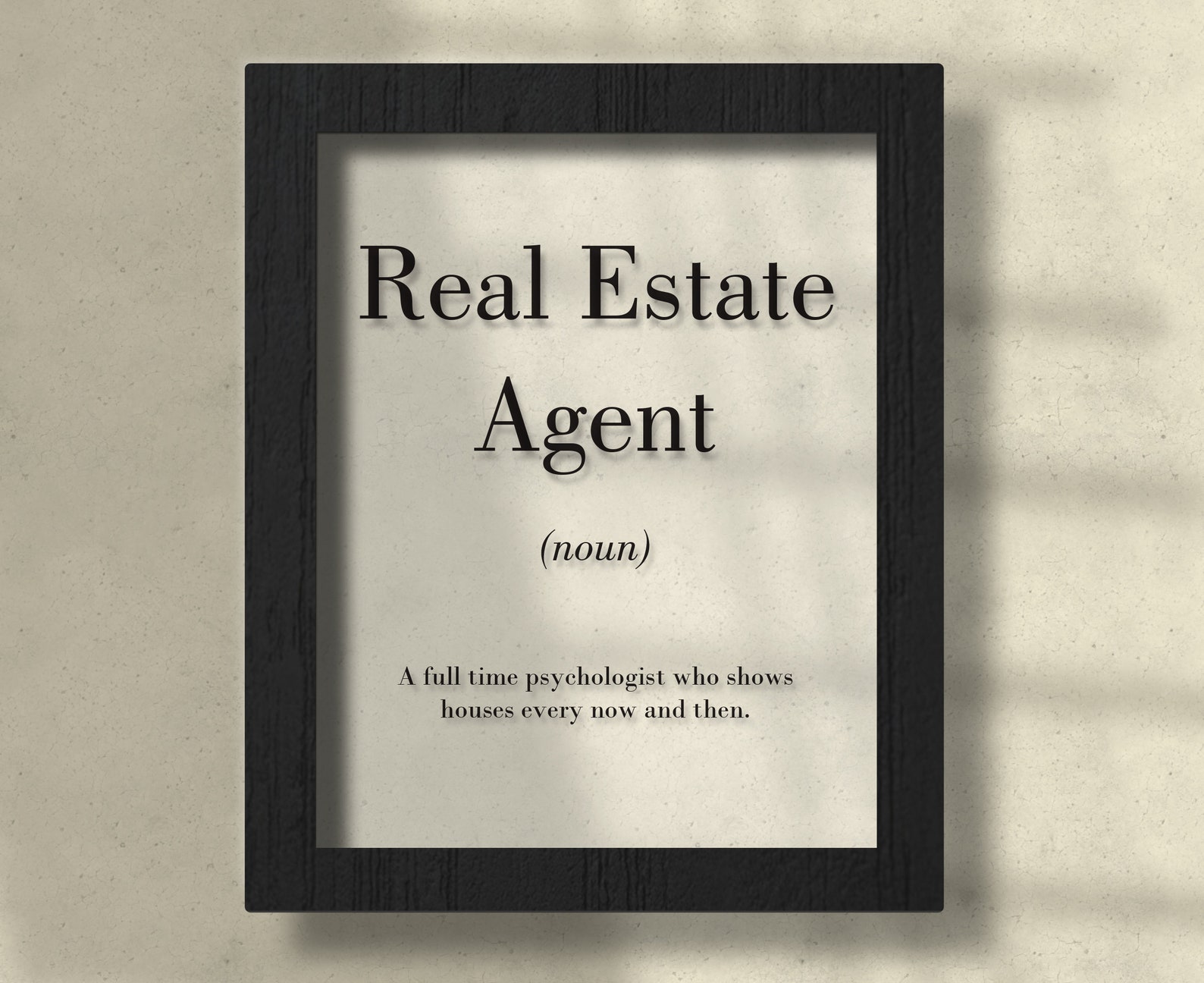 Real Estate Agent Clear Acrylic Poster, Real Estate Agent Gift, Realtor ...