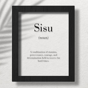 Sisu Clear Acrylic Poster, Sisu Definition Print, Finnish Wall Art ...