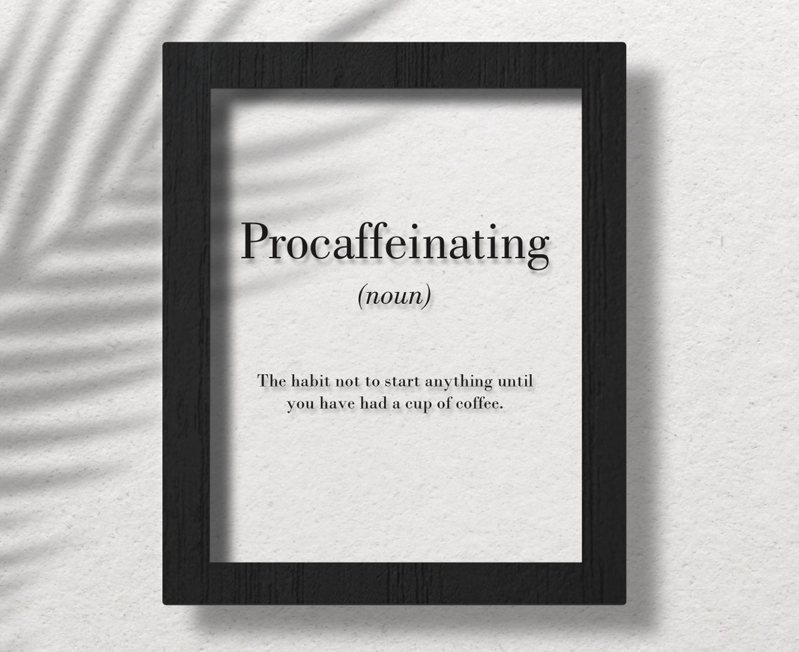 Procaffeinating Clear Acrylic Poster, Office Definition Print, Coworker ...
