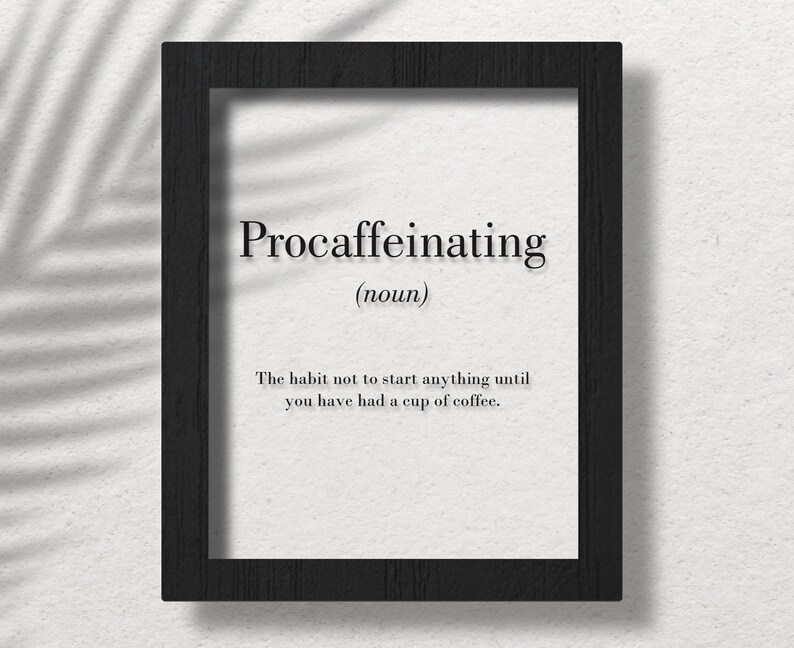 Procaffeinating Clear Acrylic Poster, Office Definition Print, Coworker ...