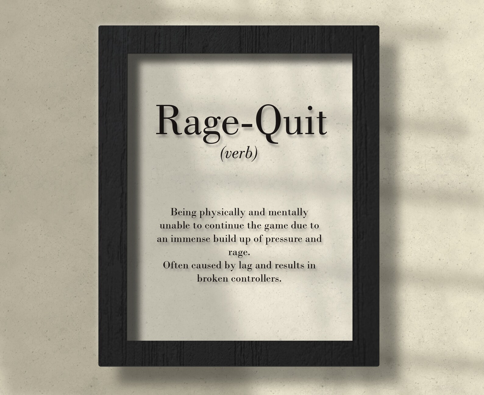Rage-Quit Clear Acrylic Poster, Gaming Poster, Gamer Gift, Rage-Quit ...