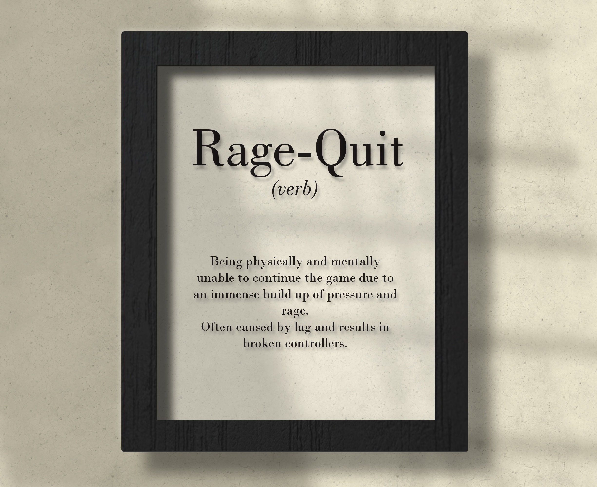 Rage-Quit Clear Acrylic Poster, Gaming Poster, Gamer Gift, Rage-Quit ...