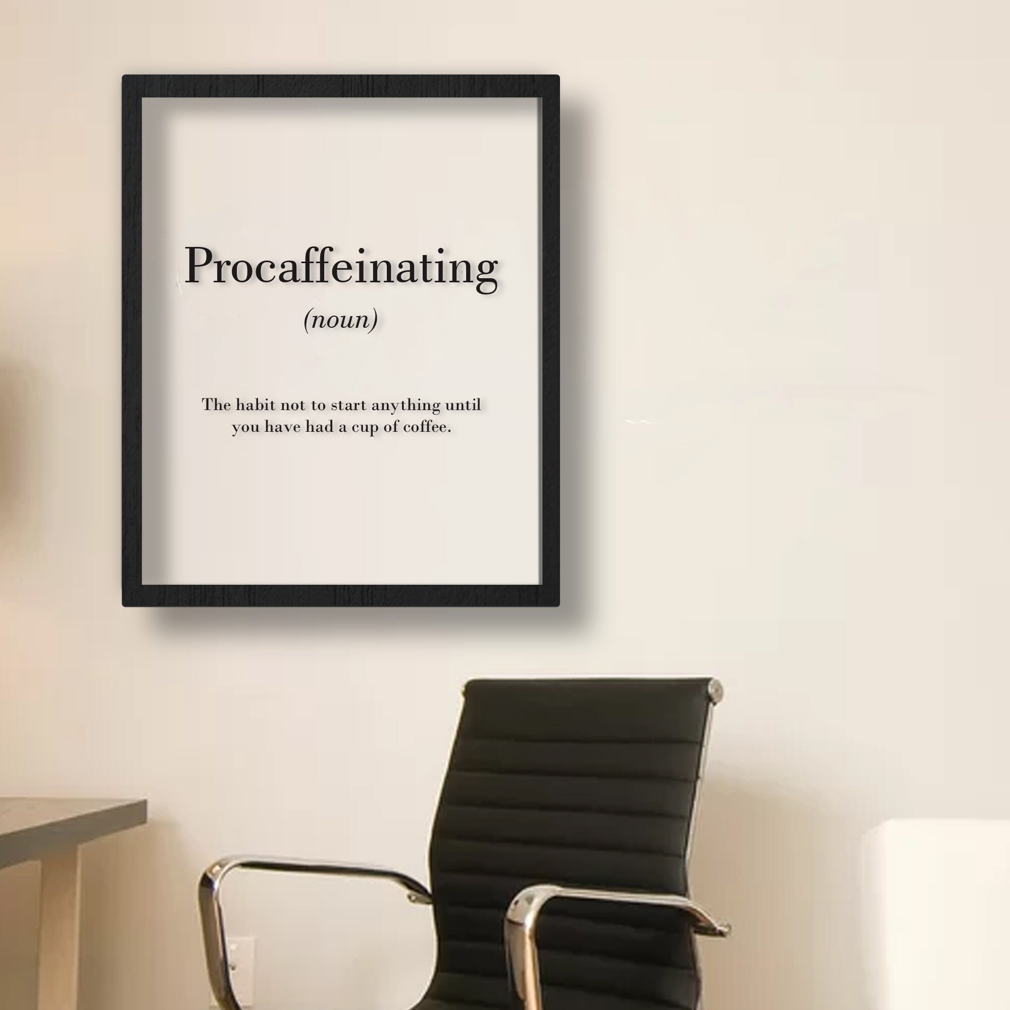 Procaffeinating Clear Acrylic Poster, Office Definition Print, Coworker ...