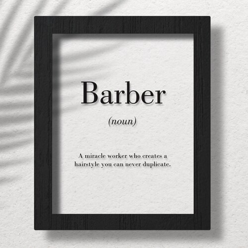 Barber Definition Print Barbershop Wall Art Gift for Barber - Etsy