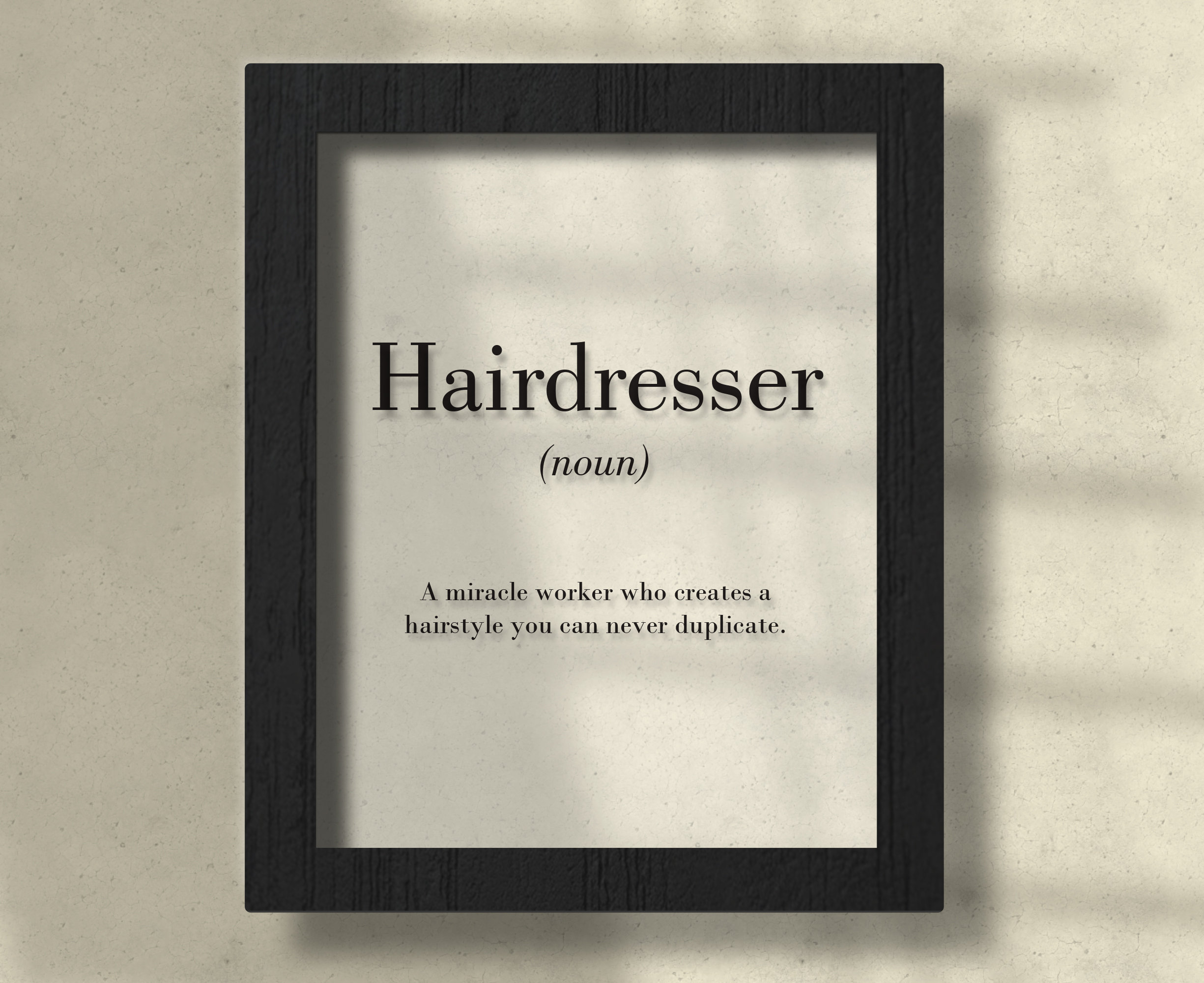Hairdresser Clear Acrylic Poster, Hairdresser Definition Print ...