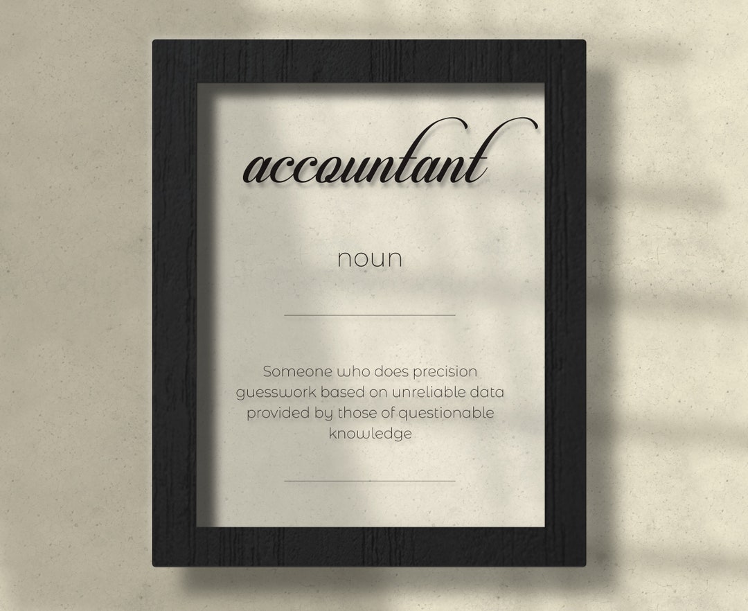 Acrylic Accountant Poster, Gift for Accountant, Accountant Definition ...
