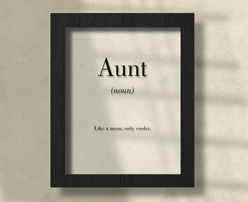 Aunt Clear Acrylic Poster, Aunt Gift, Aunt Definition Print - Etsy