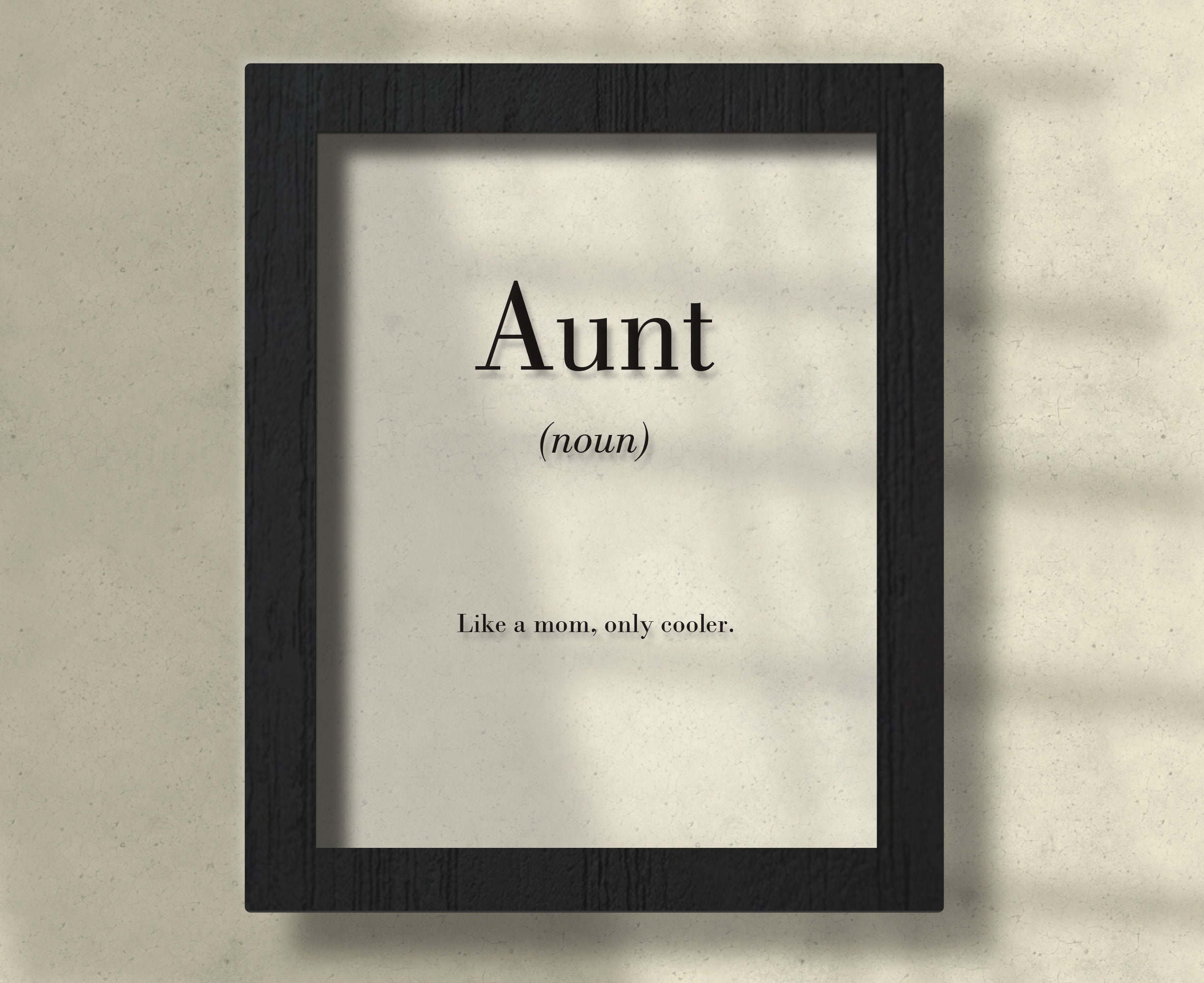 Aunt Clear Acrylic Poster, Aunt Gift, Aunt Definition Print - Etsy