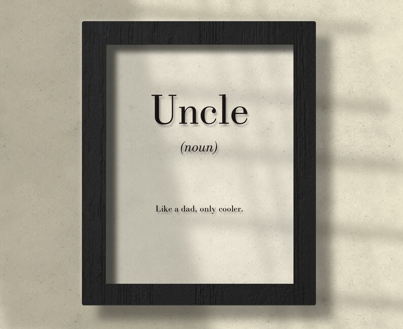 Uncle Clear Acrylic Poster, Uncle Definition Poster, Uncle Gift - Etsy