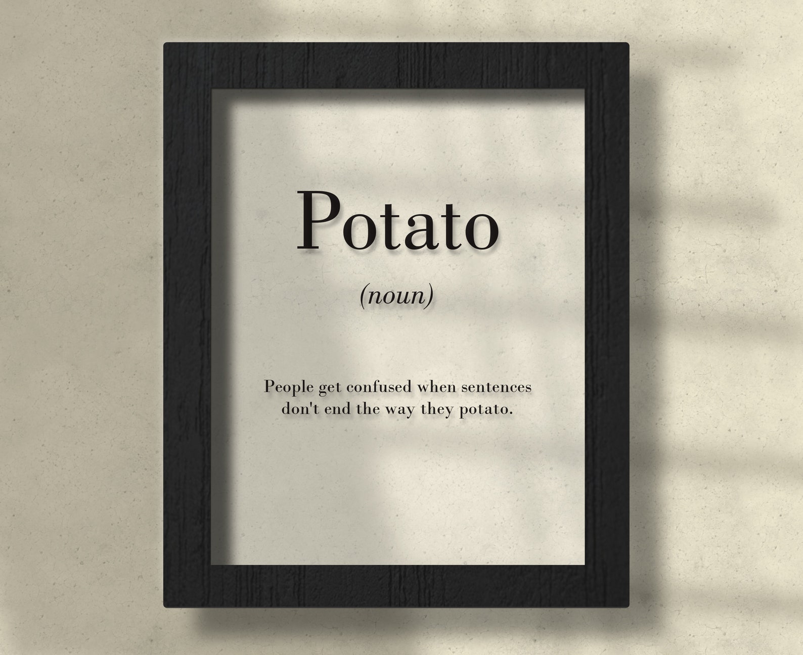 Potato Clear Acrylic Poster, Potato Definition Print, Kitchen Decor ...
