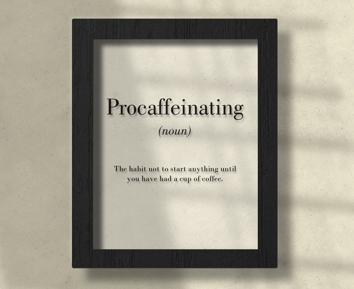 Procaffeinating Clear Acrylic Poster, Office Definition Print, Coworker ...