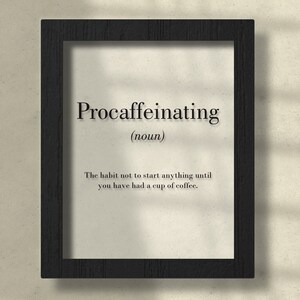 Procaffeinating Clear Acrylic Poster, Office Definition Print, Coworker ...