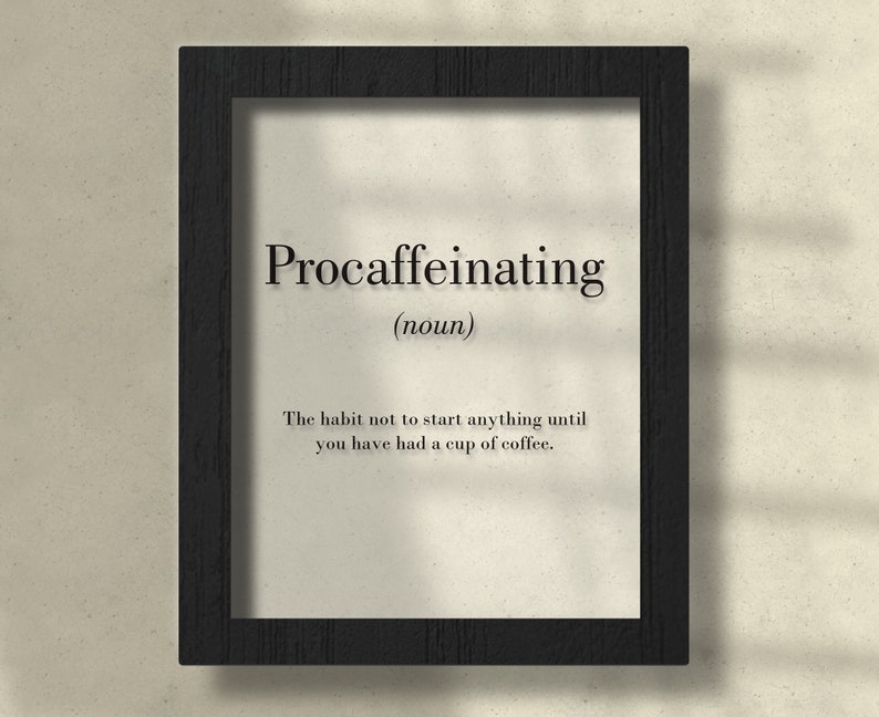 Procaffeinating Clear Acrylic Poster, Office Definition Print, Coworker ...
