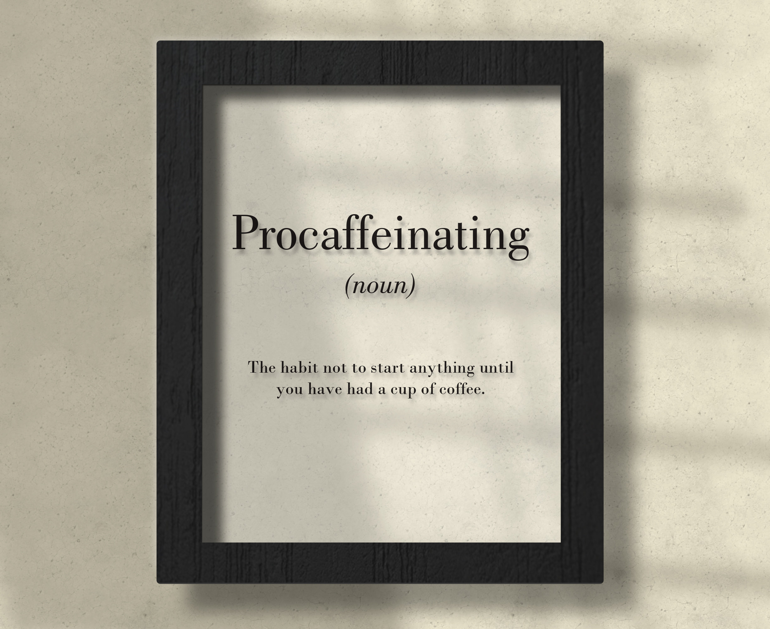 Procaffeinating Clear Acrylic Poster, Office Definition Print, Coworker ...