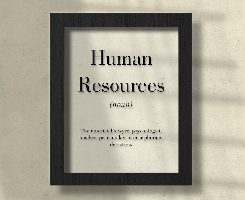 Human Resources Clear Acrylic Poster, Human Resources Definition Print ...