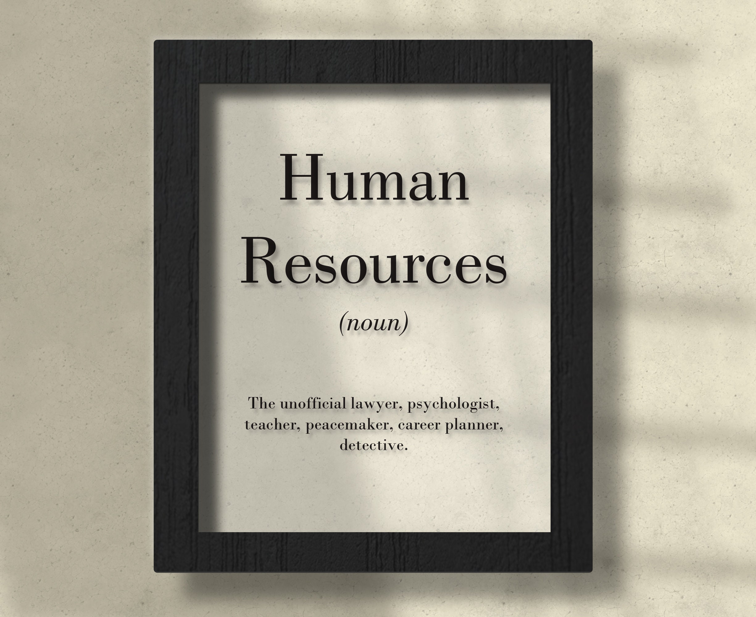 Human Resources Clear Acrylic Poster, Human Resources Definition Print ...