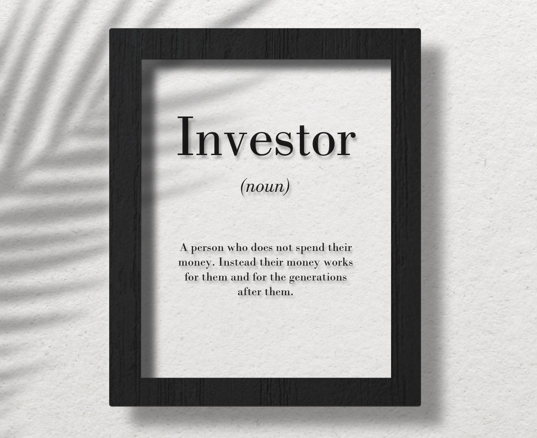 Investor Clear Acrylic Poster, Investor Gift, Investor Definition ...