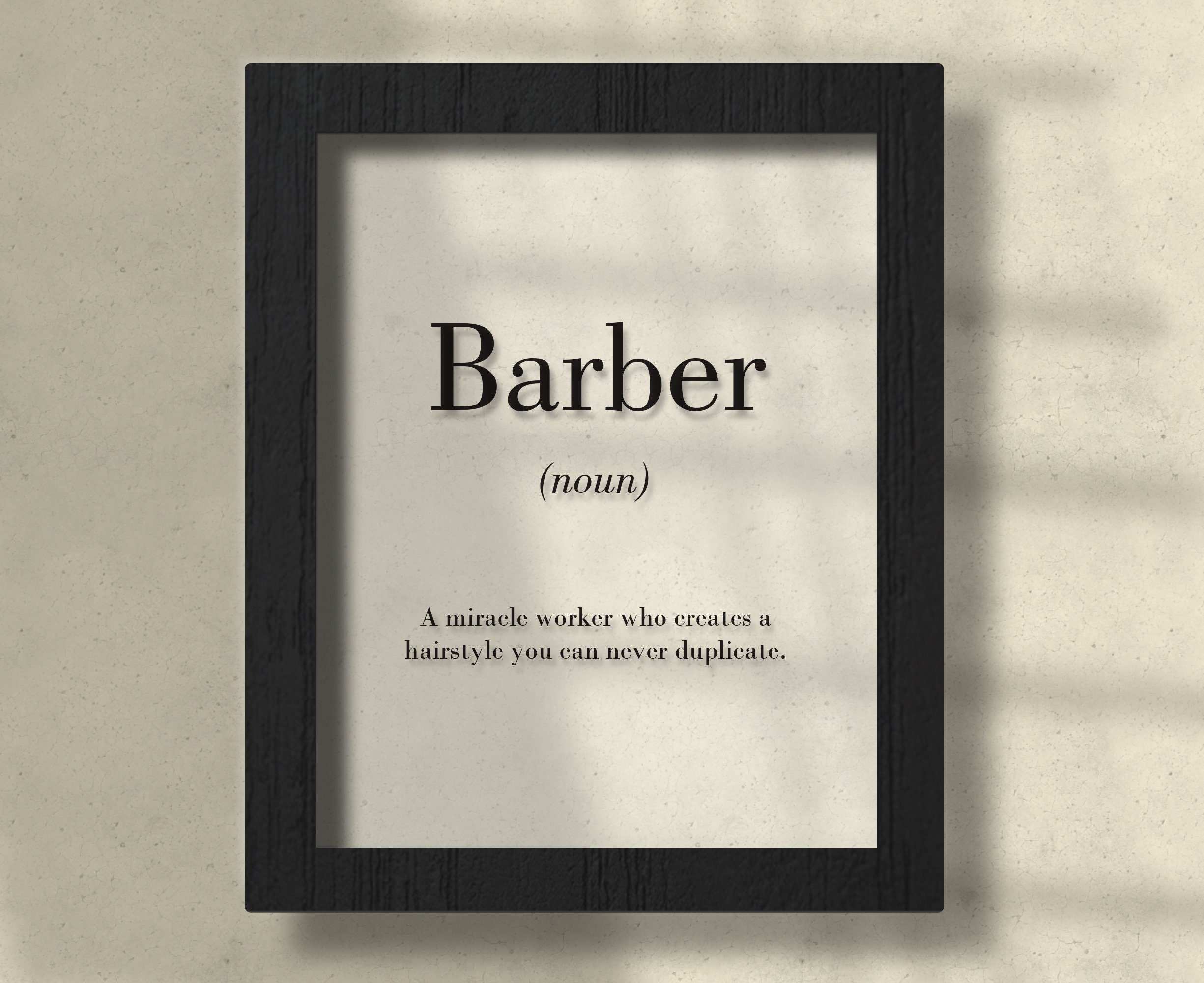 Barber Clear Acrylic Poster, Barber Definition Print, Barber Gift ...