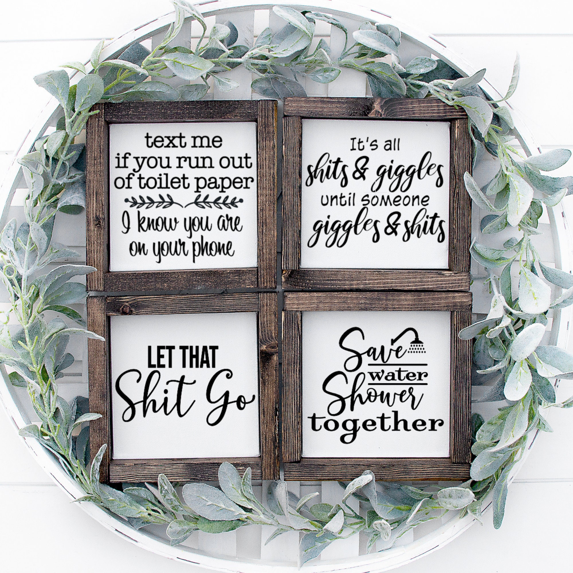 Mini Bathroom Signs 7x7 Framed Sign Funny Quotes - Etsy