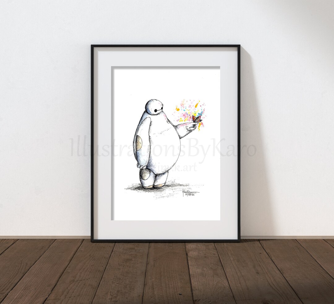 Baymax Big Hero 6 Inspired, Hero With Butterfly A6, A5 & A4 Disney ...