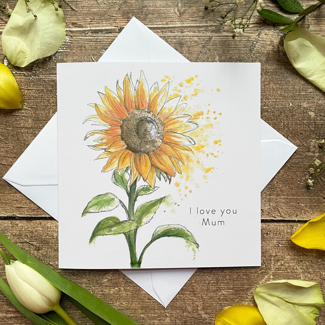 Happy Mother's Day Cards Sunflower / Square 13.5cm / I - Etsy