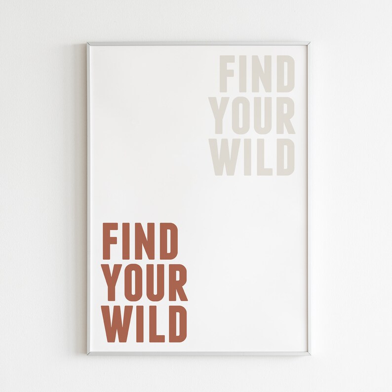 Simple and Modern Digital Print Find Your Wild Digital - Etsy