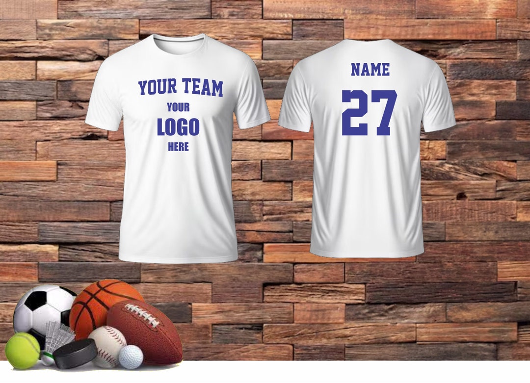 Custom Sports T-shirt Front Back Name and Number Tee Your Team Your ...
