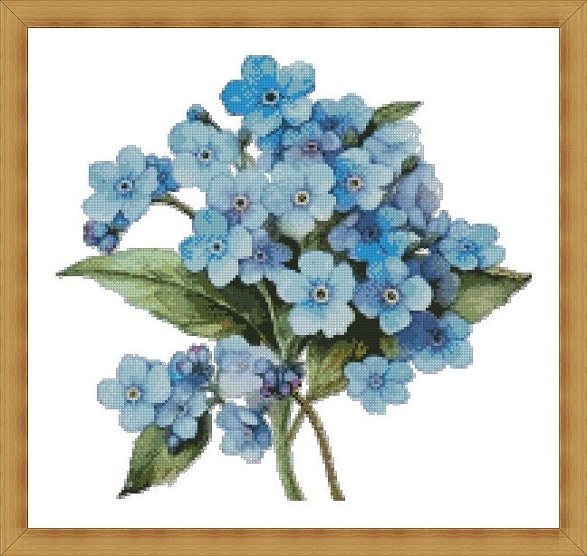 Forget Me Not Cross Stitch Pattern Pdf instant Download - Etsy