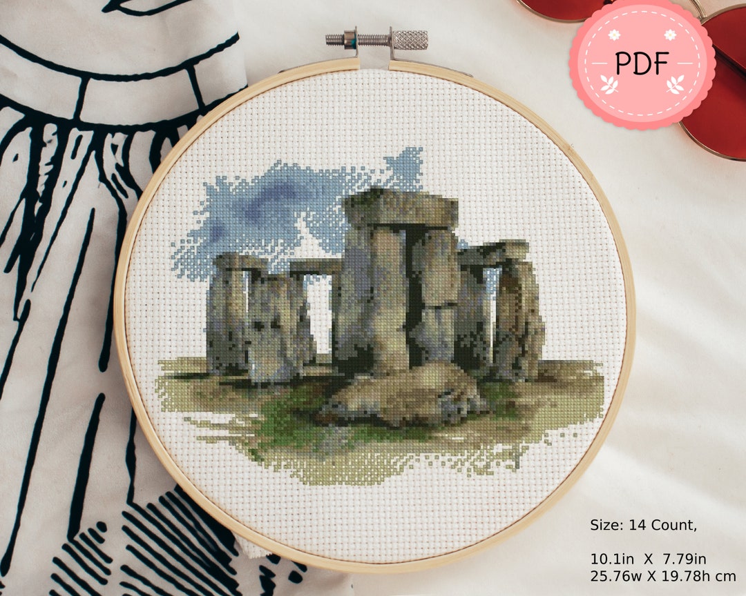 Cross Stitch Pattern,watercolor Stonehenge,art , PDF Format , Instant ...