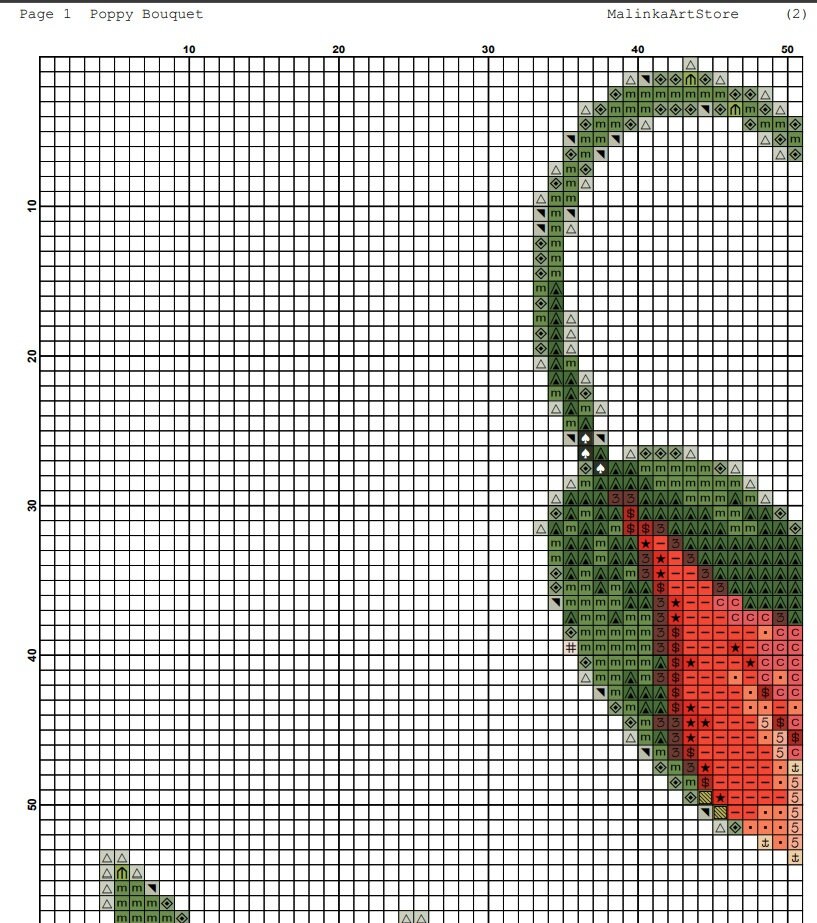 Poppy Bouquet Cross Stitch Pattern Pdf Instant Download - Etsy
