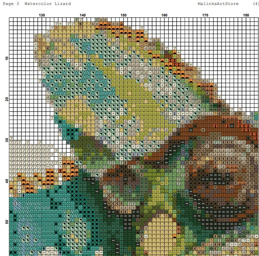 Lizard Cross Stitch Pattern , Pdf , Instant Download , Animal X Stitch ...