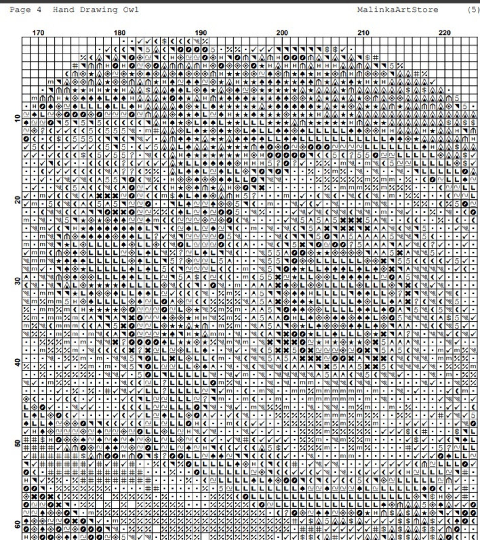Owl Cross Stitch Pattern , Hand Drawing Style , Pdf Instant Download ...