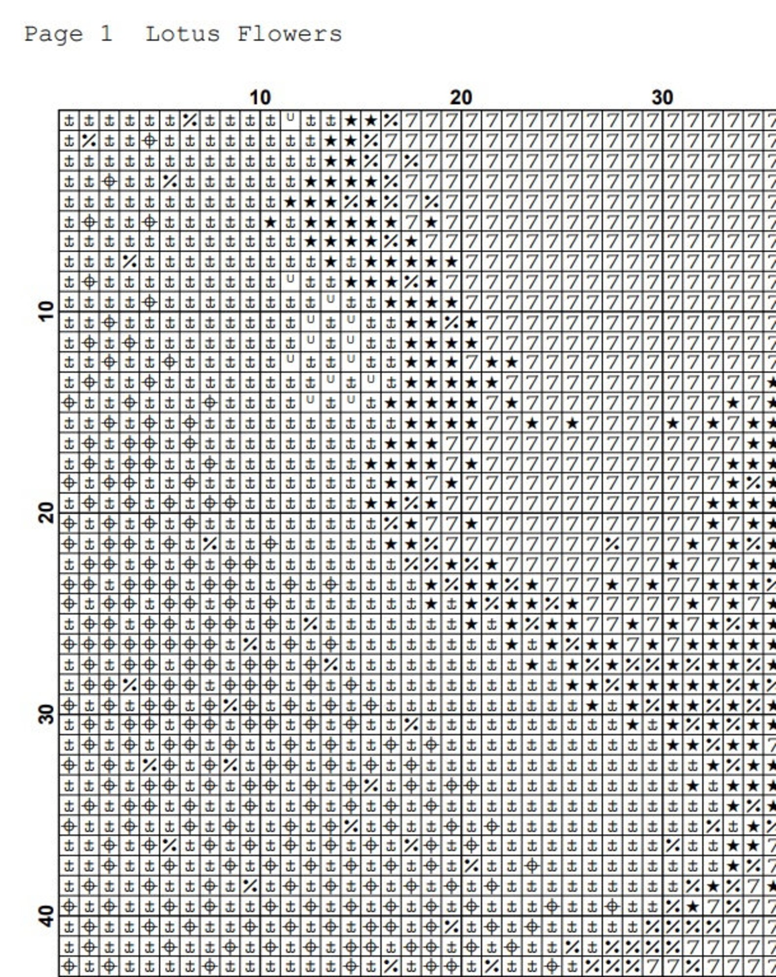 Lotus Flowers Cross Stitch Patternwatercolor Water Lily Pdf - Etsy